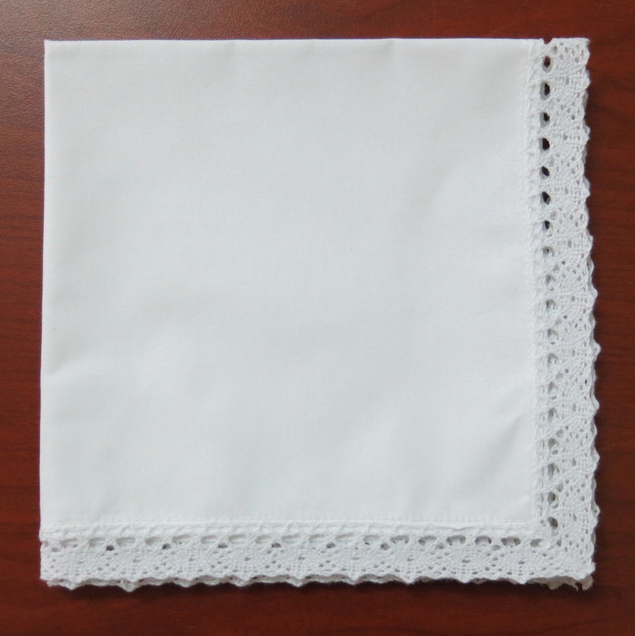 100 White Lace Cotton Women's Handkerchiefs, 11.5"x11.5" - Etsy