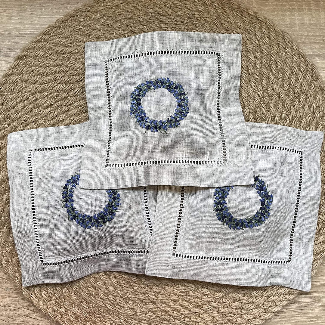 Hand Embroidered Lavender Pillow Sachet Bag “lavender Crown” Natural ...