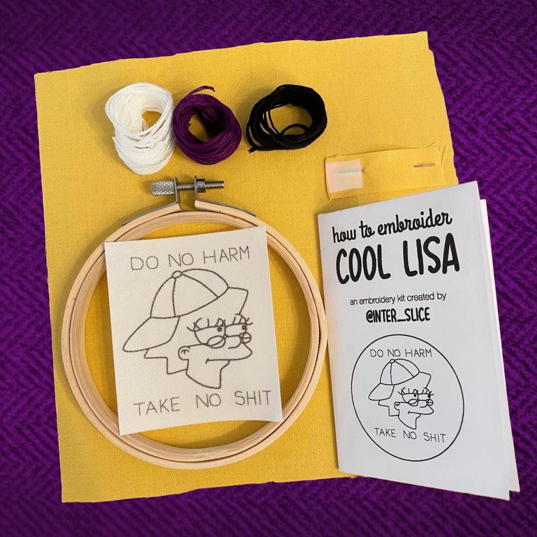 Cool Lisa Embroidery Kit for Beginners Funny Unique Offbeat Hand ...