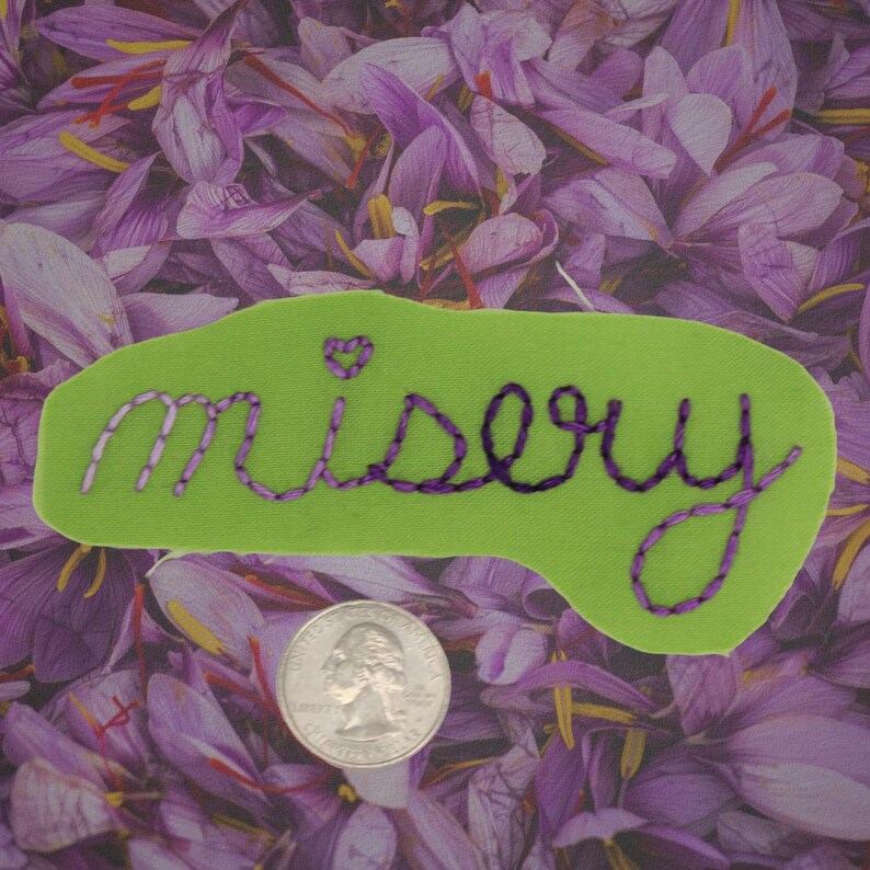 Misery | Dark Humor Funny | Hand-embroidered Sew-on Art Patch Appliqué ...