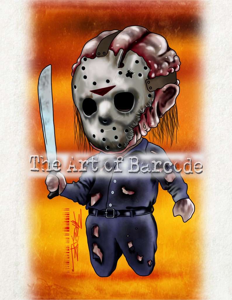 Jason Voorhees Friday The 13th Parts 1 10 Art Prints Etsy