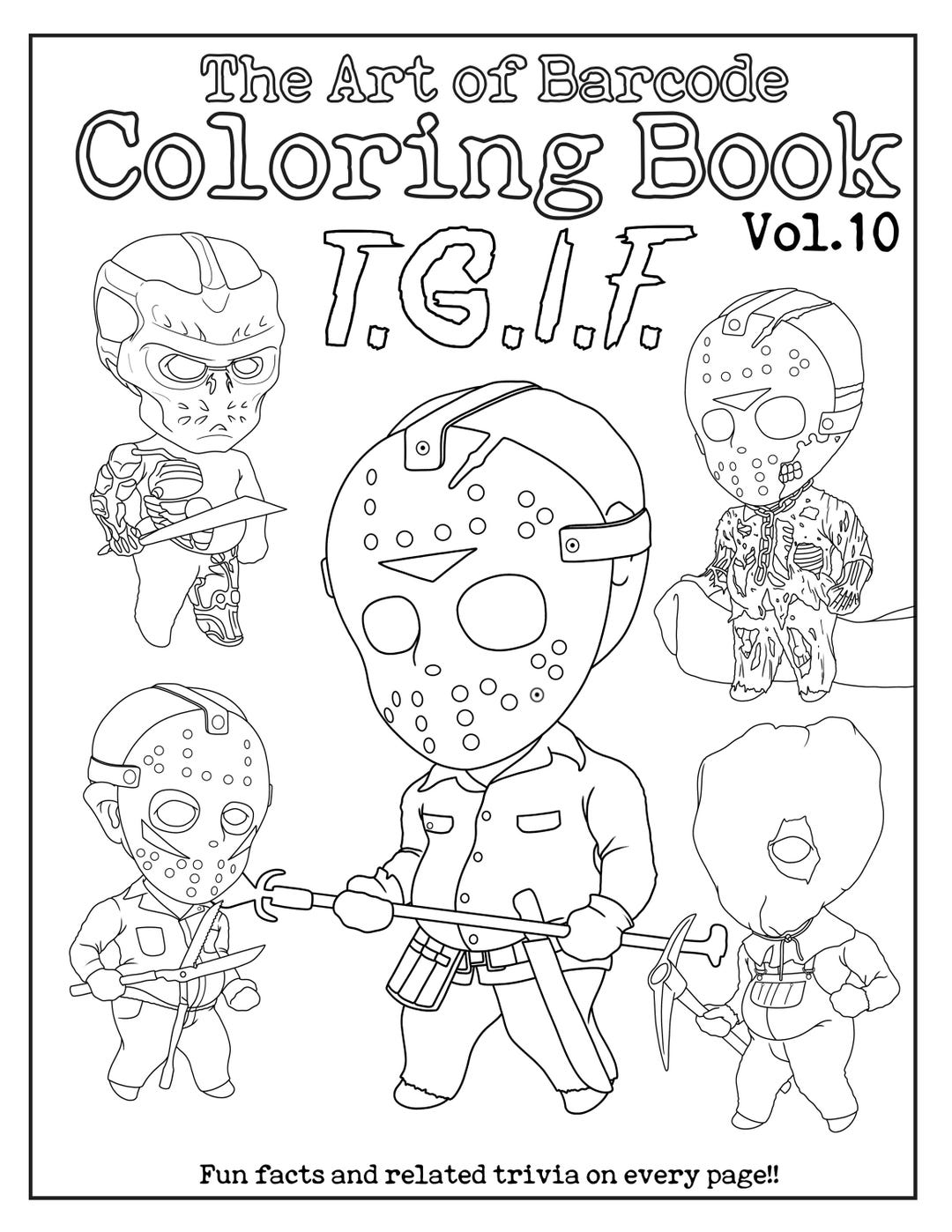 Masked Slasher Coloring Book - Horror Villain Inspired Art Therapy - Etsy