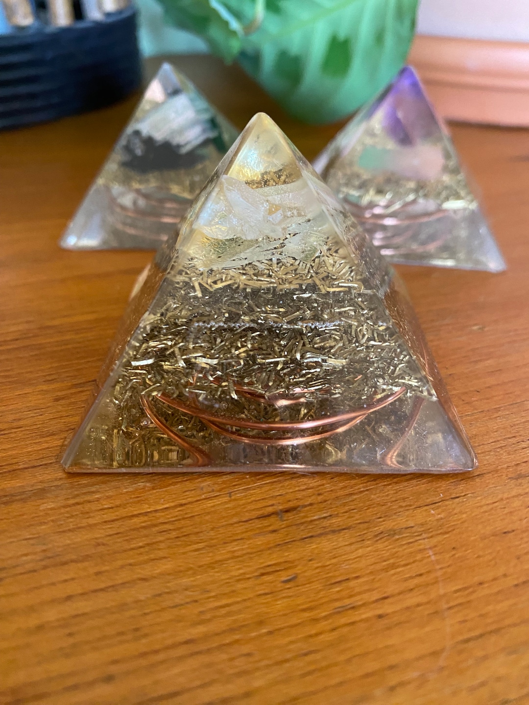 Pyramid Orgone Device Egyptian Generator Healing Tool Copper Spiral EMF ...