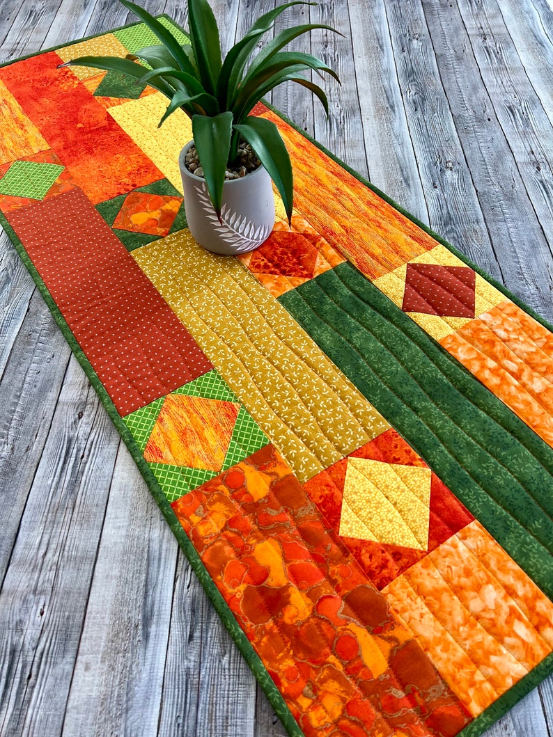 Fall Quilted Table Runner Reversible Table Runner Modern - Etsy