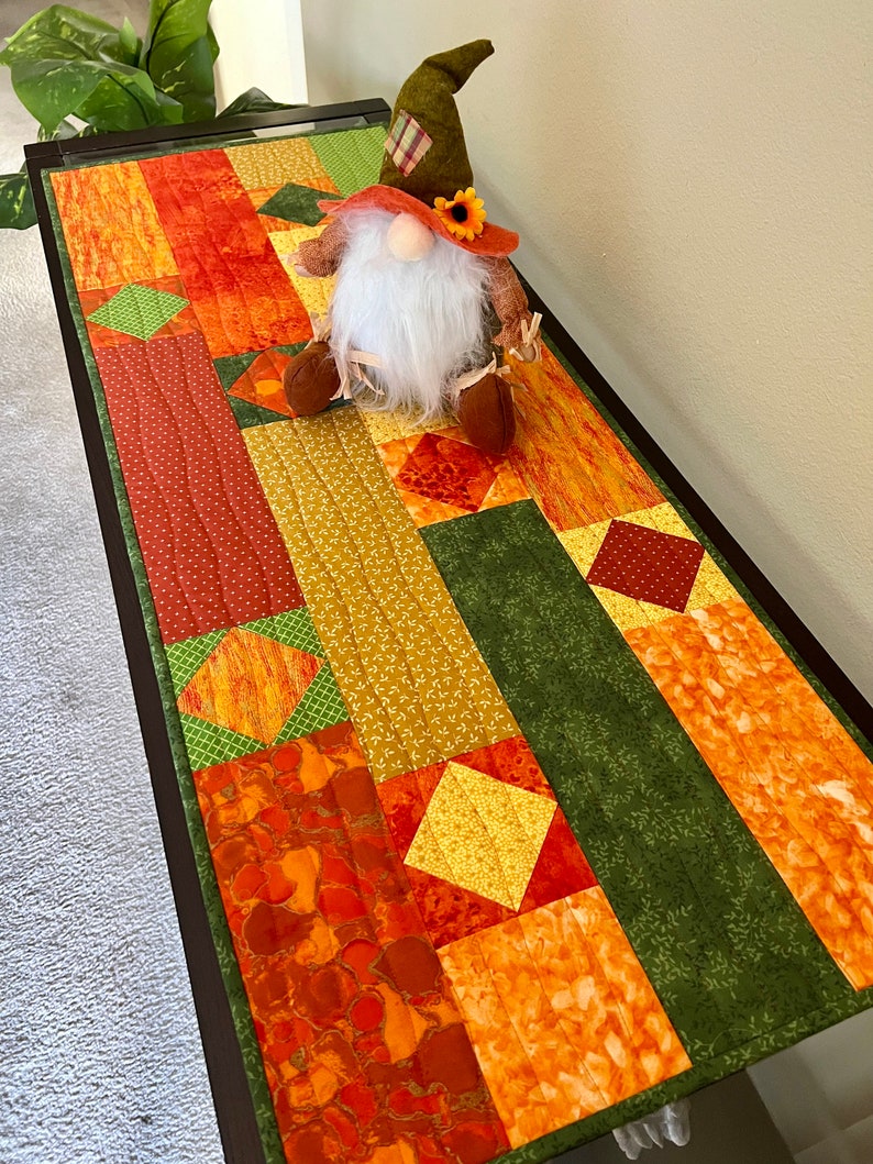 Fall Quilted Table Runner Reversible Table Runner Modern - Etsy
