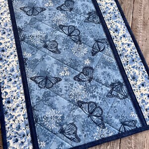 Quilted Blue Table Runner, Home Decor for Spring, Summer Table Runner ...