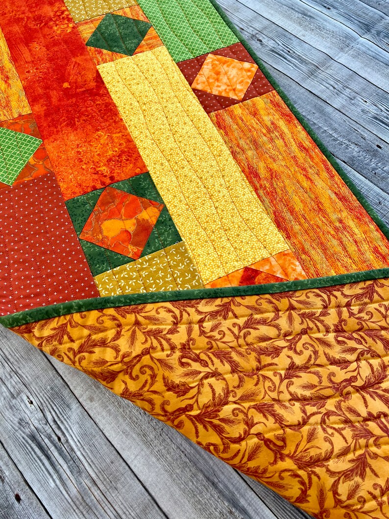 Fall Quilted Table Runner Reversible Table Runner Modern - Etsy