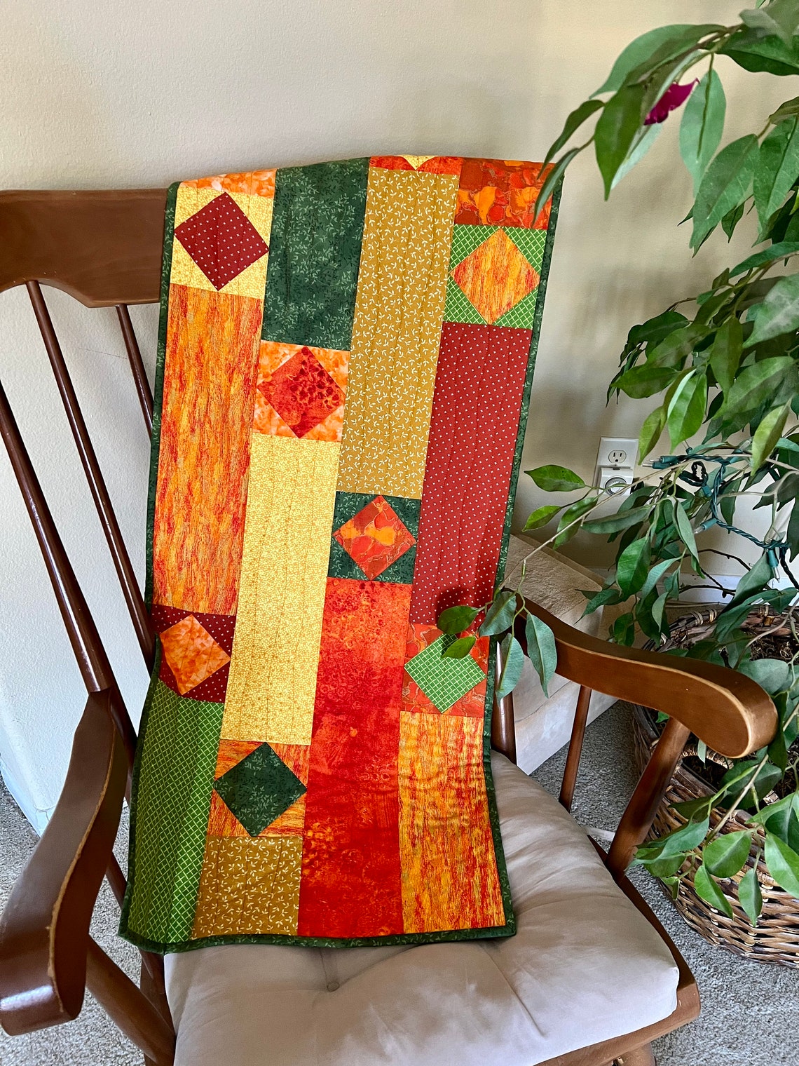 Fall Quilted Table Runner Reversible Table Runner Modern - Etsy