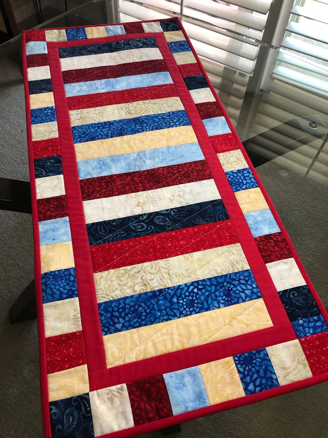 Patriotic Table Runner, Quilted Table Runner, 4th of July Runner - Etsy