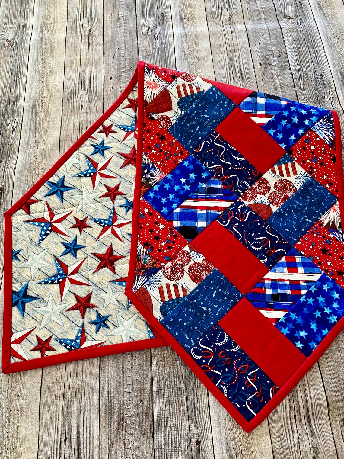 Patriotic Quilted Table Runner 4th of July Table Runner - Etsy