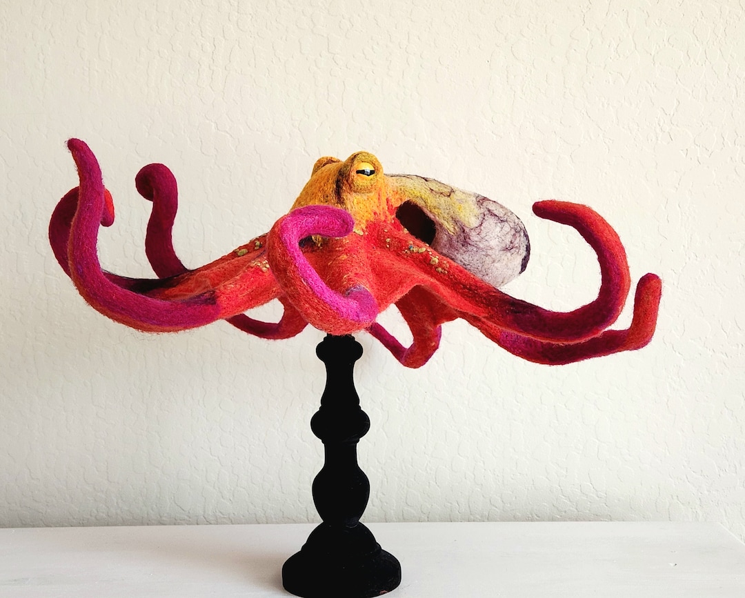 Daphne, Needle Felted Octopus, Coconut Octopus, Ocean Life, Wool ...