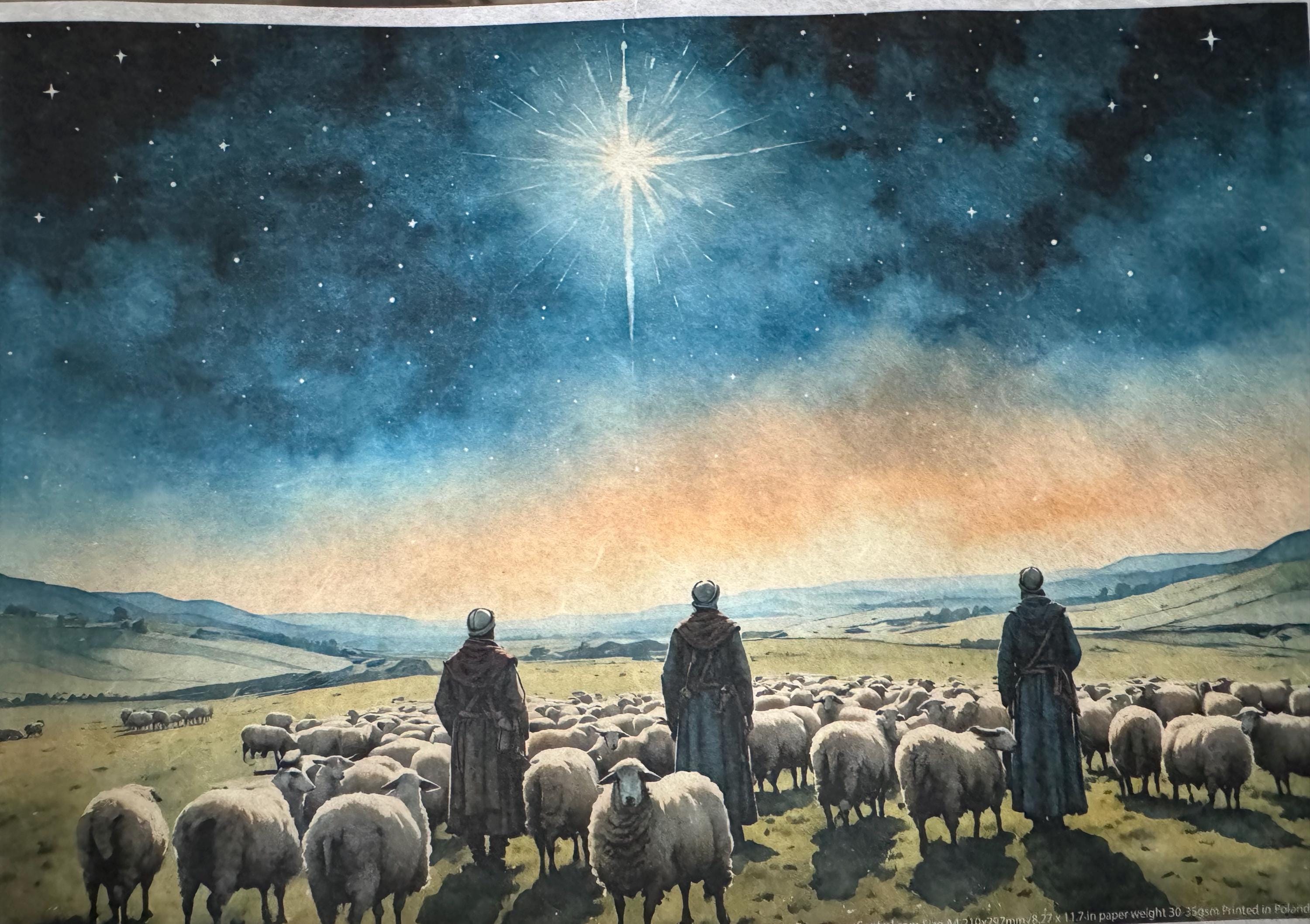 Decoupage, Rice, Paper, Shepherd With Their Sheep - Etsy