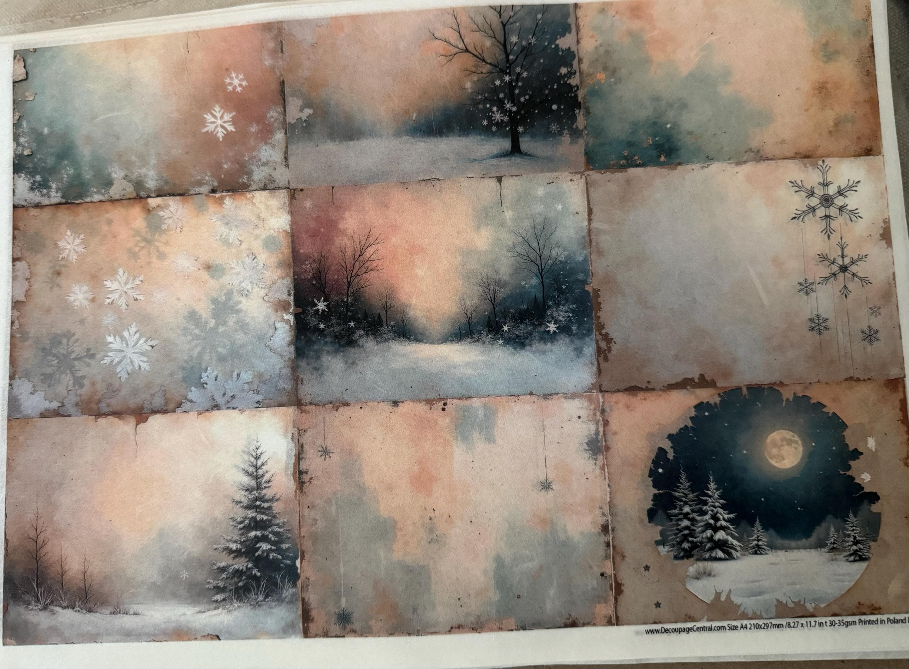 Decoupage, Rice, Paper, Snowy Winter Scenes - Etsy