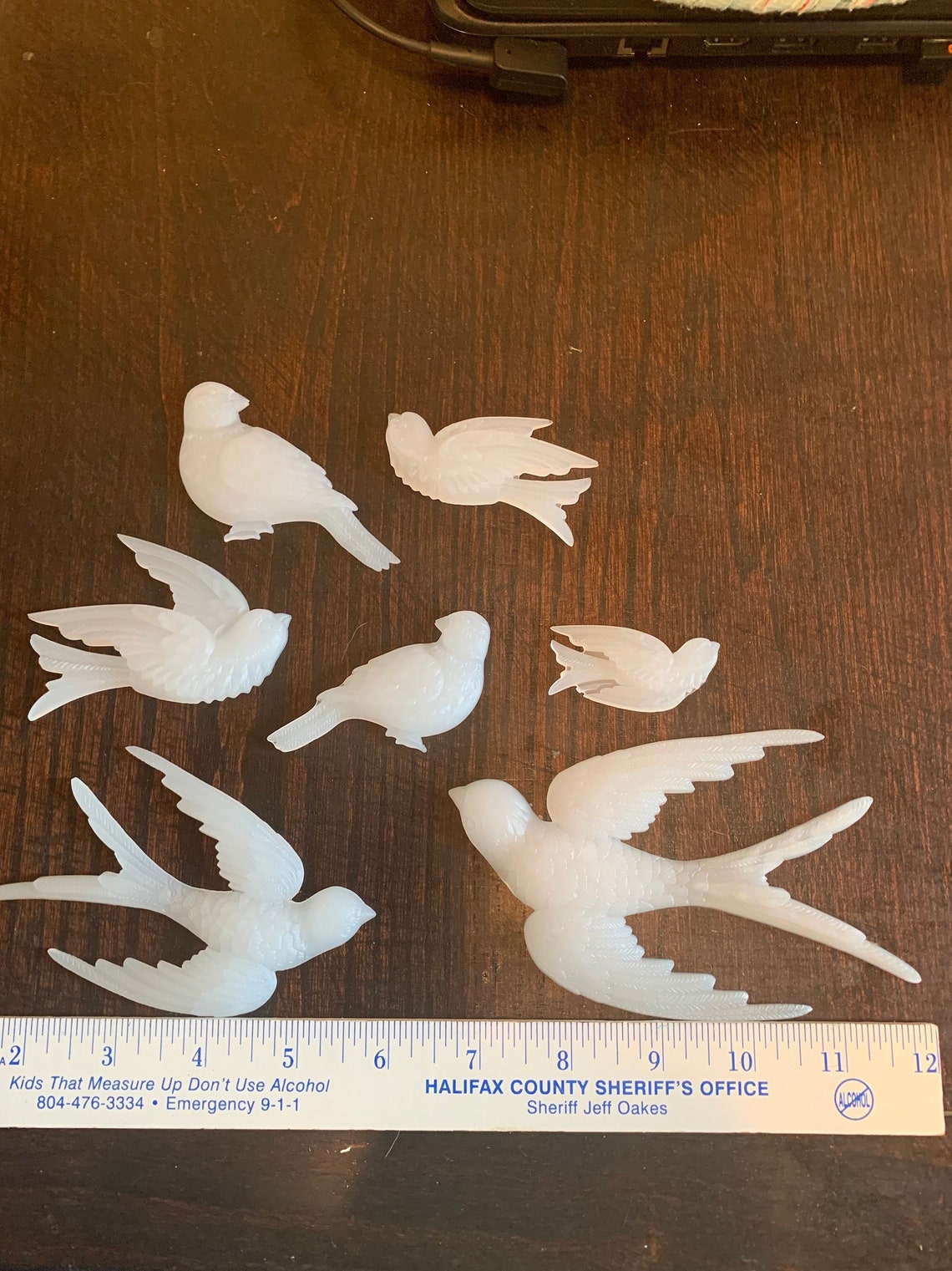 7 Resin Birds. Furniture Appliqué - Etsy