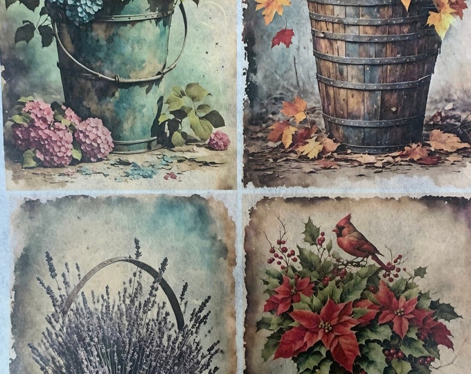 Decoupage, Rice, Paper, Four Seasons - Etsy
