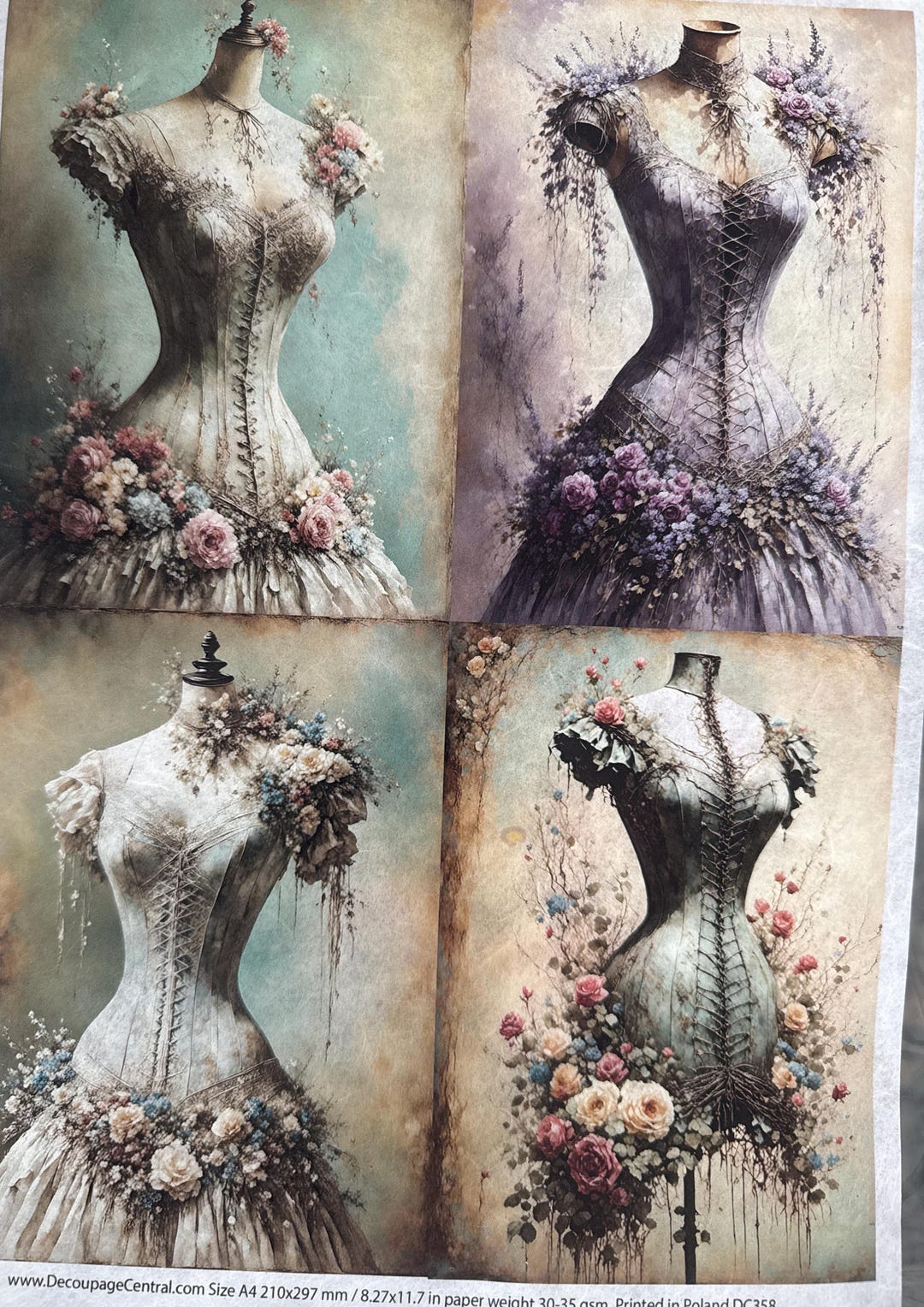 Decoupage, Rice, Paper, Victorian Dress Forms - Etsy