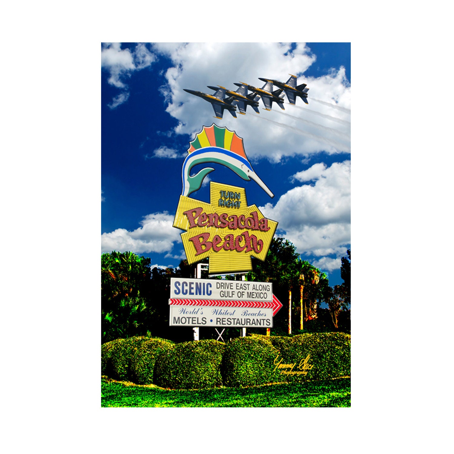 ICONIC Pensacola Beach Sign With Blue Angels - Etsy