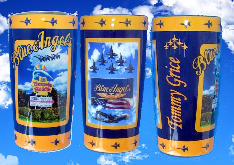 Blue Angel / Iconic Pensacola Beach Sign - TUMBLER - Etsy