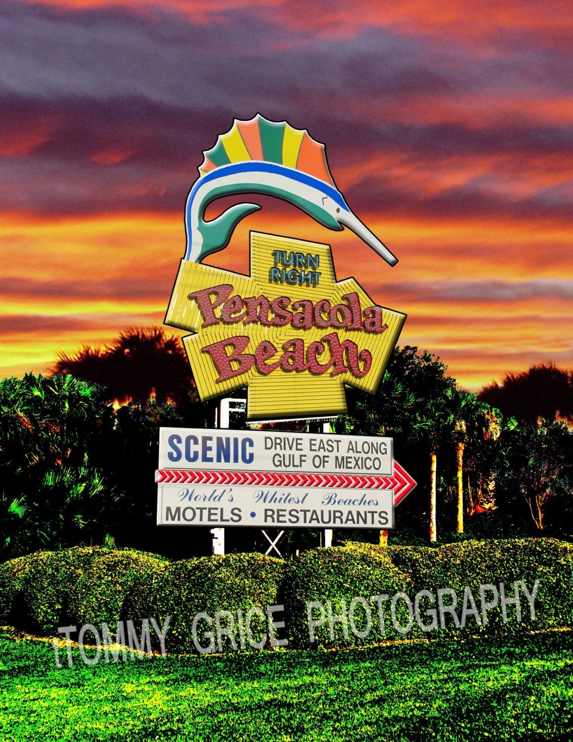 The Iconic Pensacola Beach Sign at Sunset. - Etsy