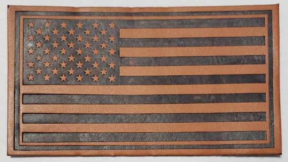 Leather USA Flag Sew-on Patch Patriot America - Etsy