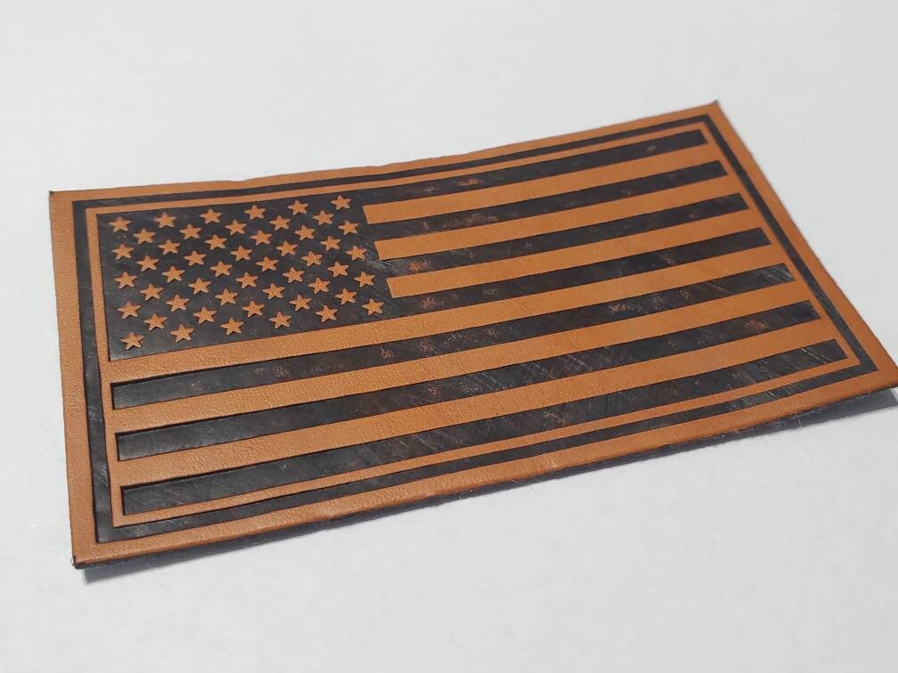 Leather USA Flag Sew-on Patch Patriot America July 4th - Etsy