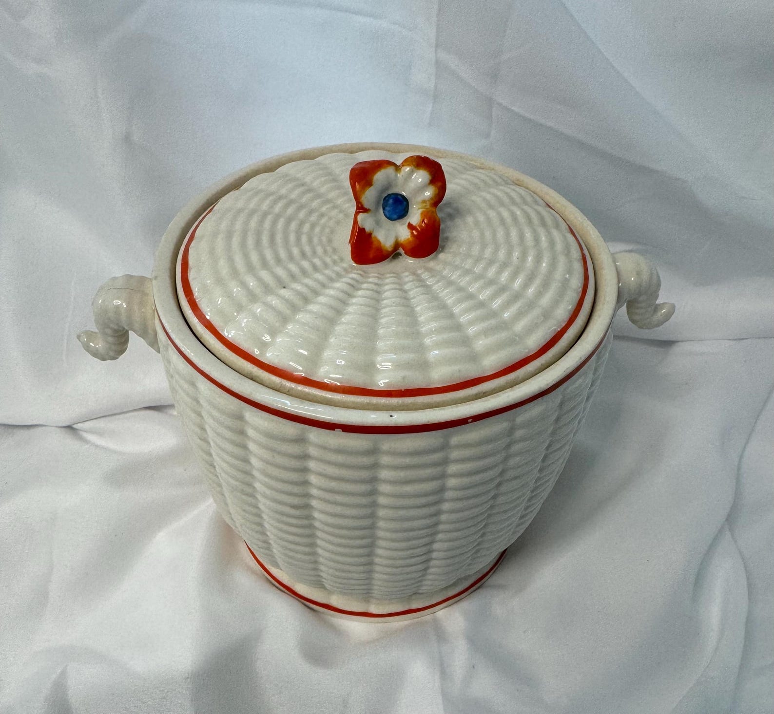 Basket Weave Cookie Jar Biscuit Jar Marked Made in Japan Beauchin Ware ...