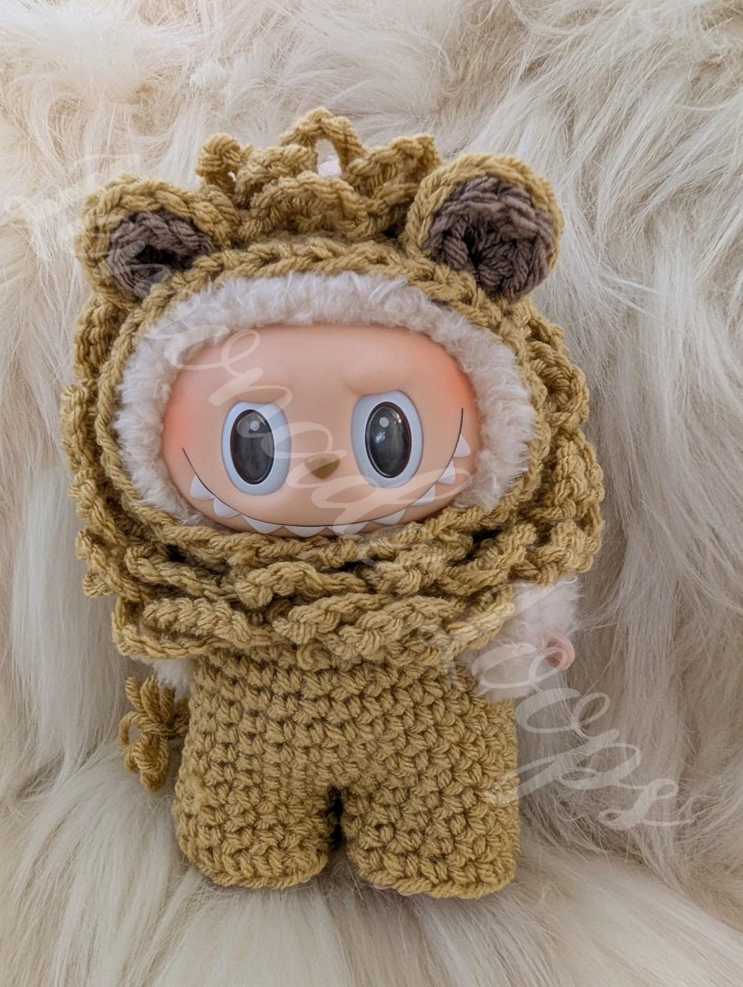 Labubu Lionbubu Crochet Outfit Pattern Overalls Lion Labooboo Clothes ...