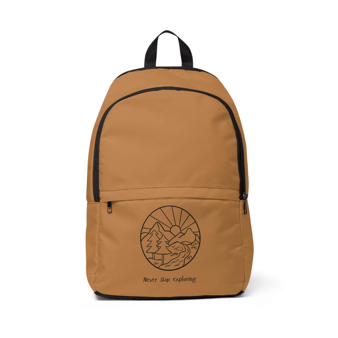 Unisex Adventure Backpack With Vintage Mountain Design, Travel Backpack ...