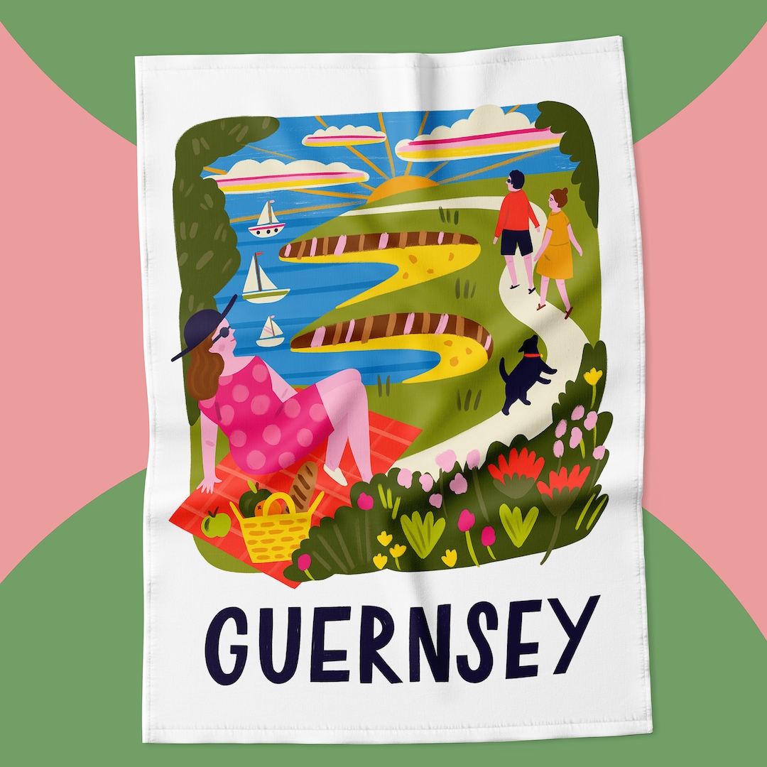 Guernsey Print / Illustrated Guernsey Poster/ Guernsey Wall Art ...