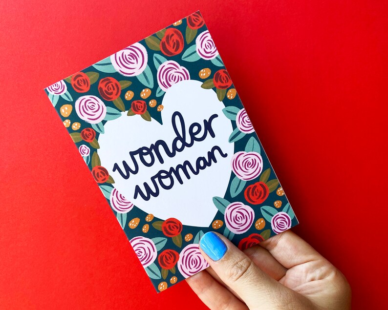 Wonder Woman Greetings Card Female Friendship Card - Etsy