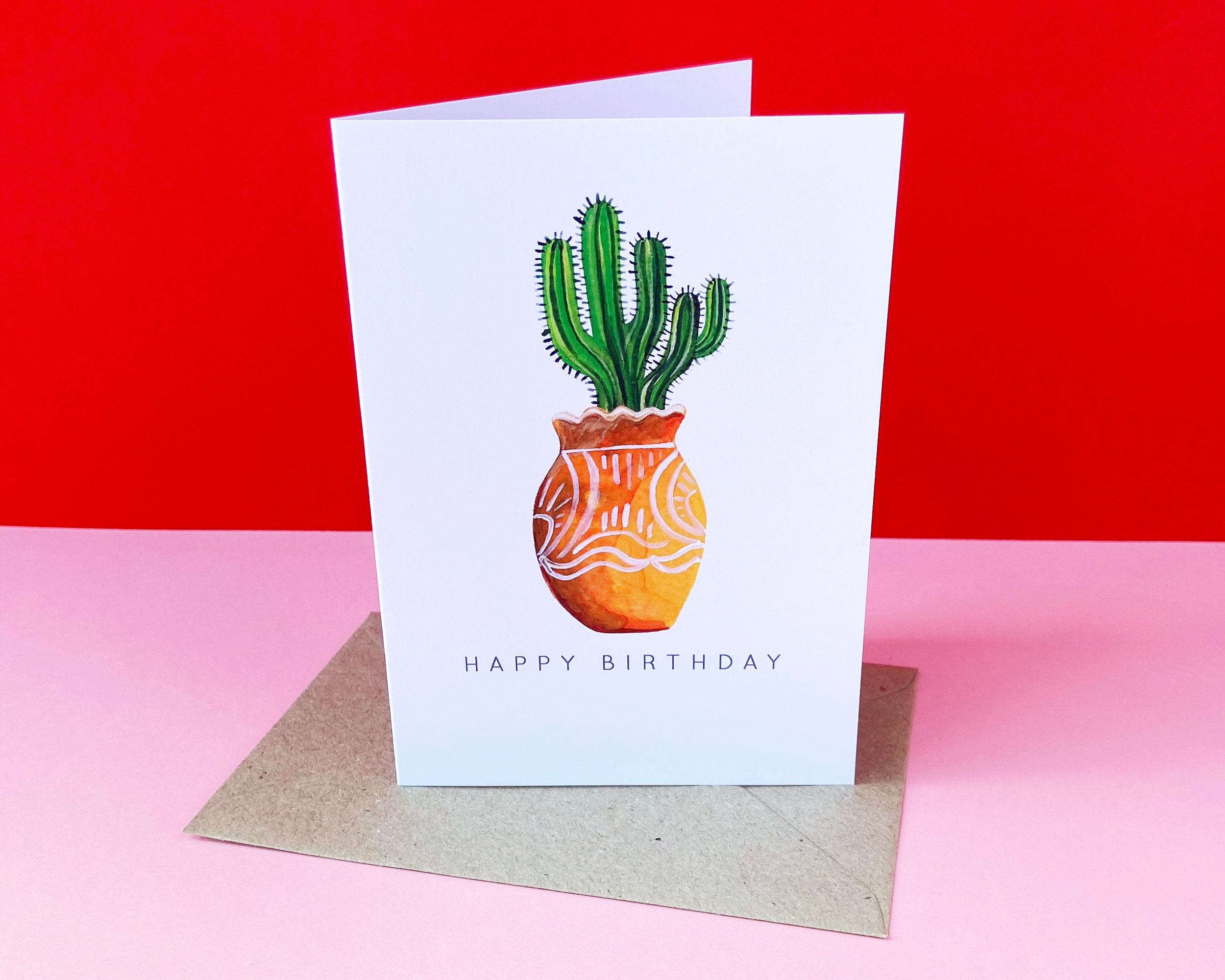 Happy Birthday Cactus Greeting Card - Etsy