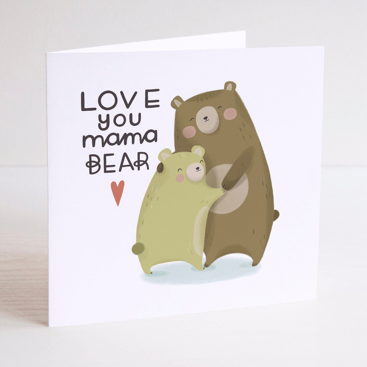 Love You Mama Bear Mothers Day Card Cute Mothers Day Card Birthday Card ...