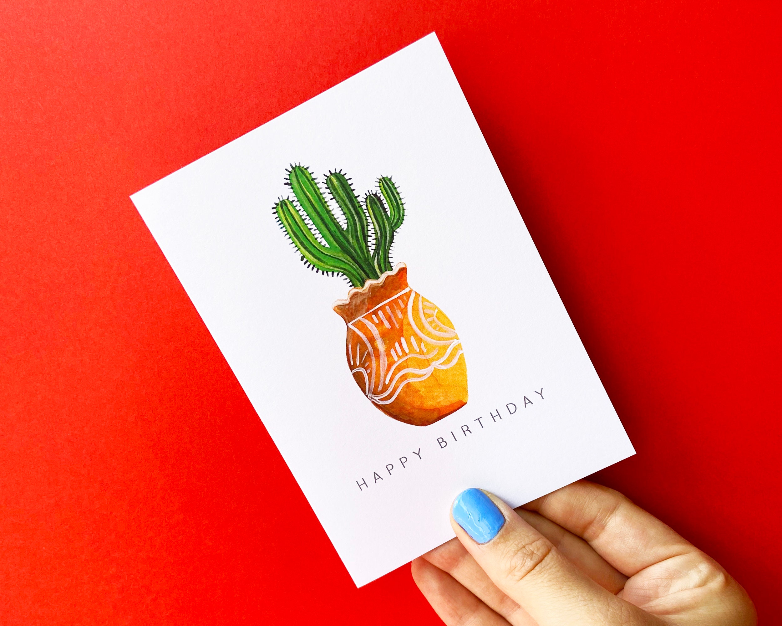 Happy Birthday Cactus Greeting Card - Etsy