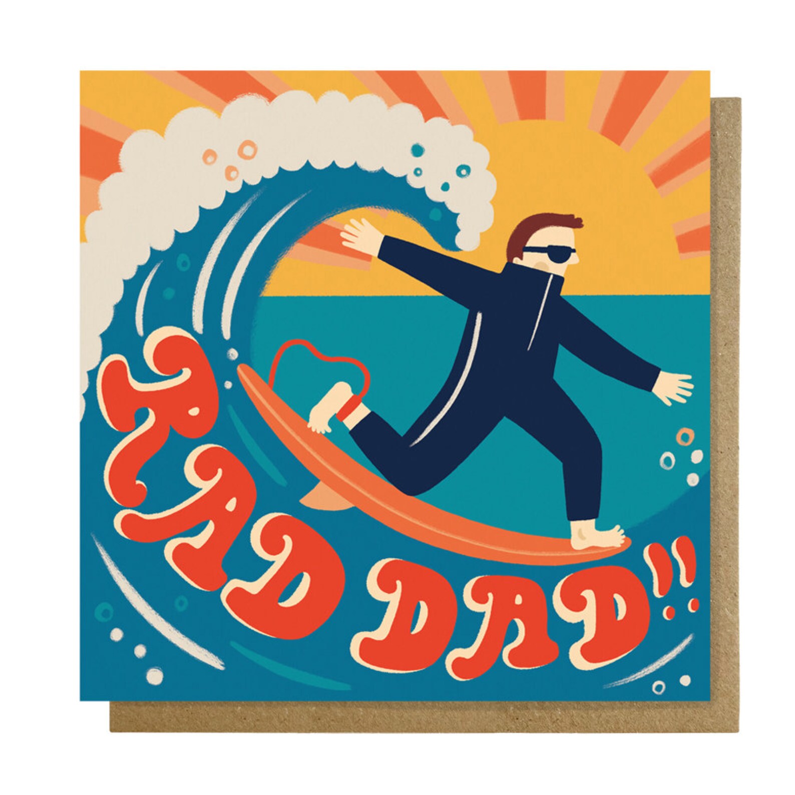 Rad Dad Greeting Card Surfer Father's Day Card Surfer - Etsy