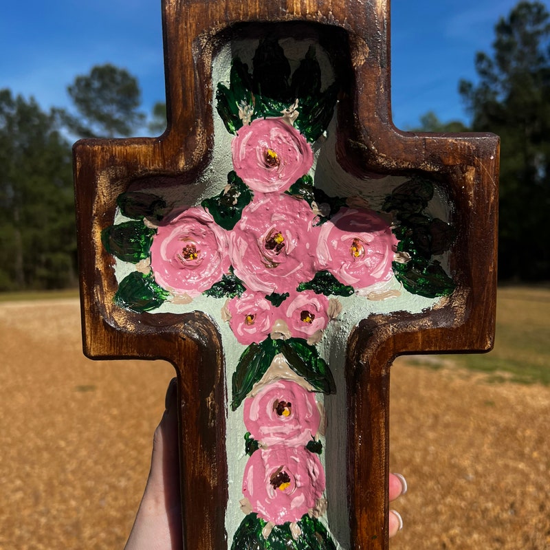 Painted Cross - Etsy