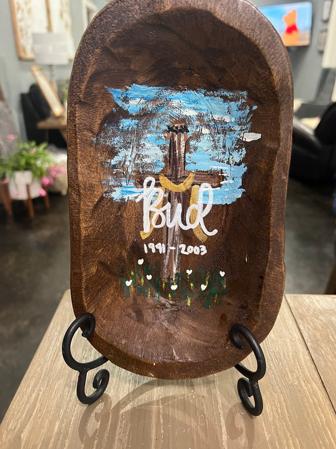 Remembrance: Hand Painted Dough Bowl - Etsy