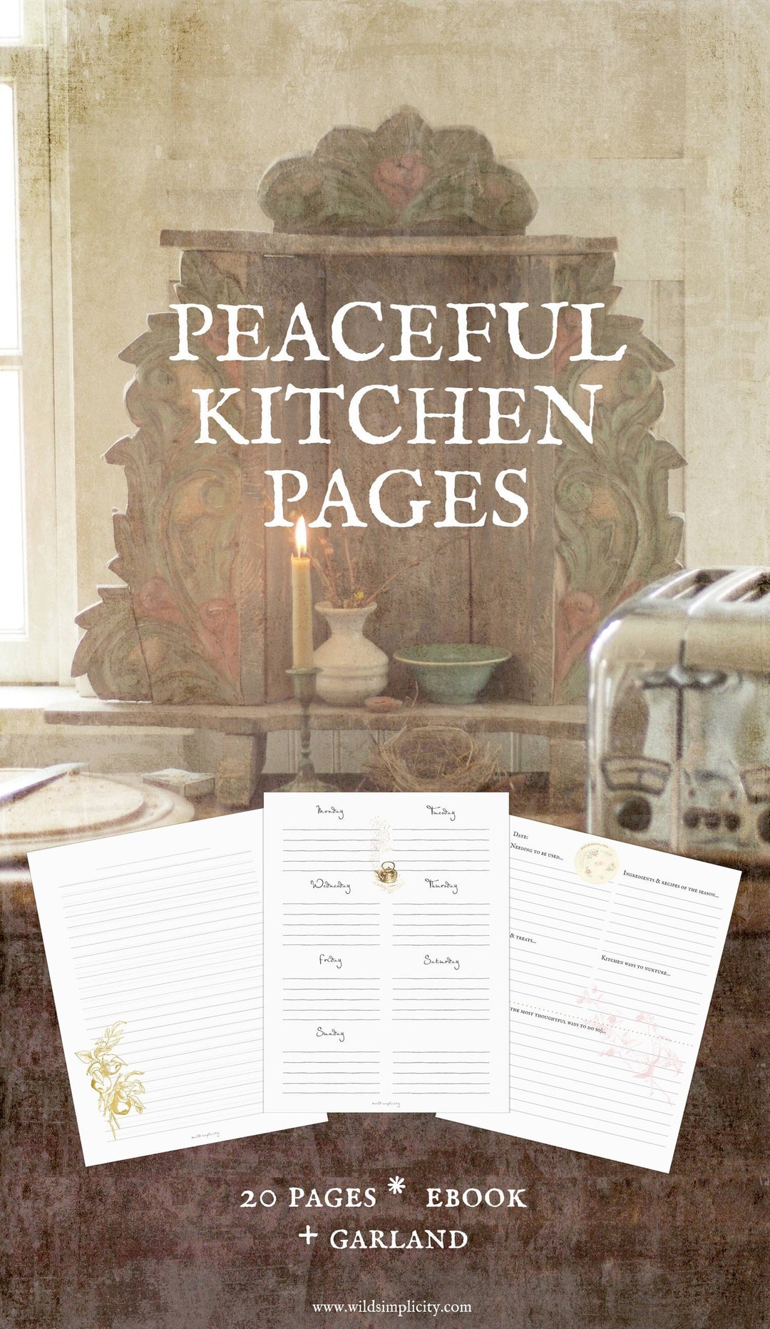 Peaceful Kitchen - Simple, Beautiful Menu Planning Pages, Grocery List ...