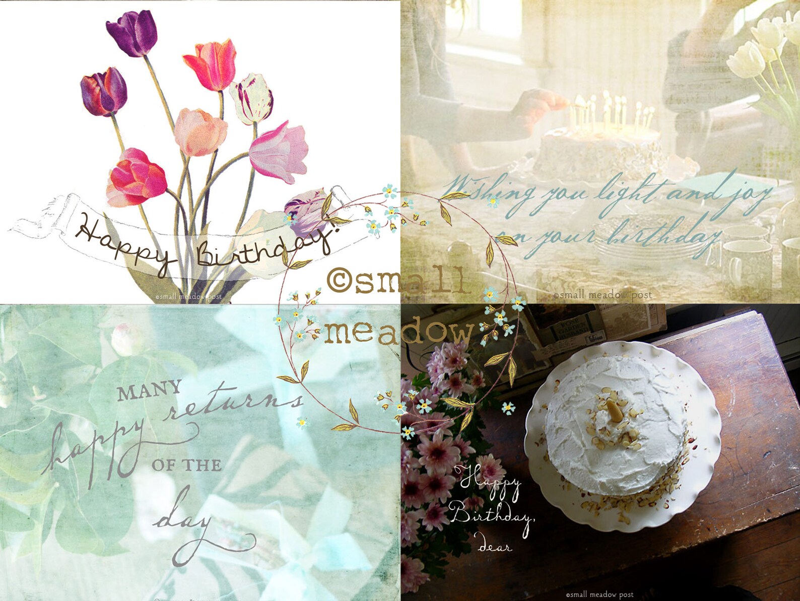 Beautiful Birthday E-cards, 20 Designs in All, Shareable Digital ...