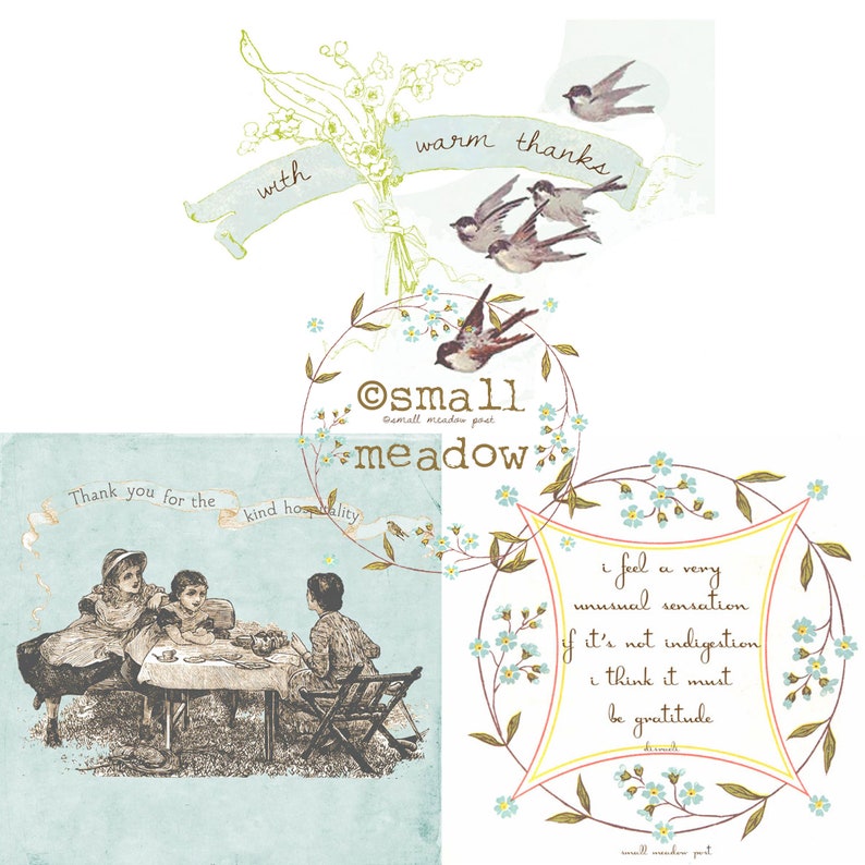 Lovely Thank You E-cards 18 Designs in All Shareable Digital - Etsy