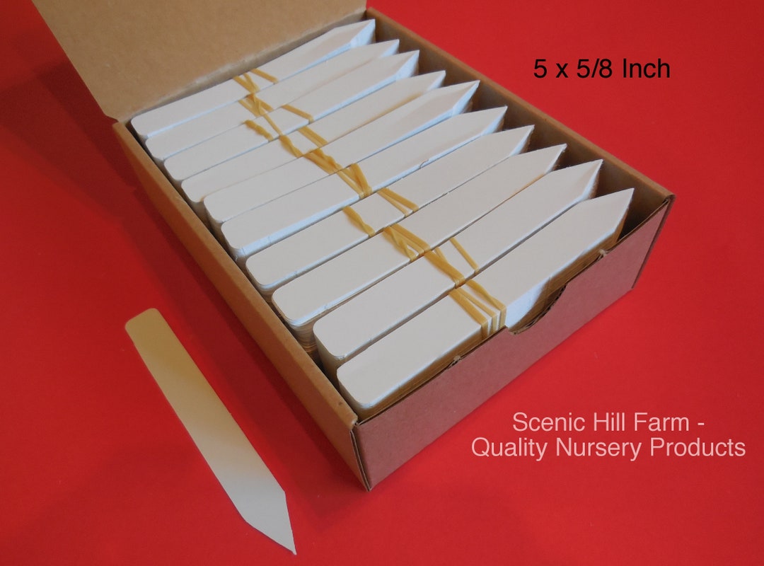 White Plastic Plant Stakes 5" X 5/8" Markers Plant Labels Nursery Tags ...