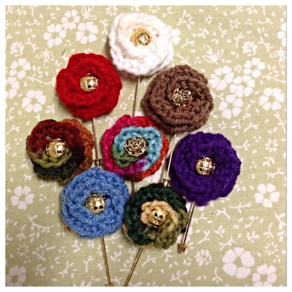 Items similar to Crochet Lapel Pin on Etsy
