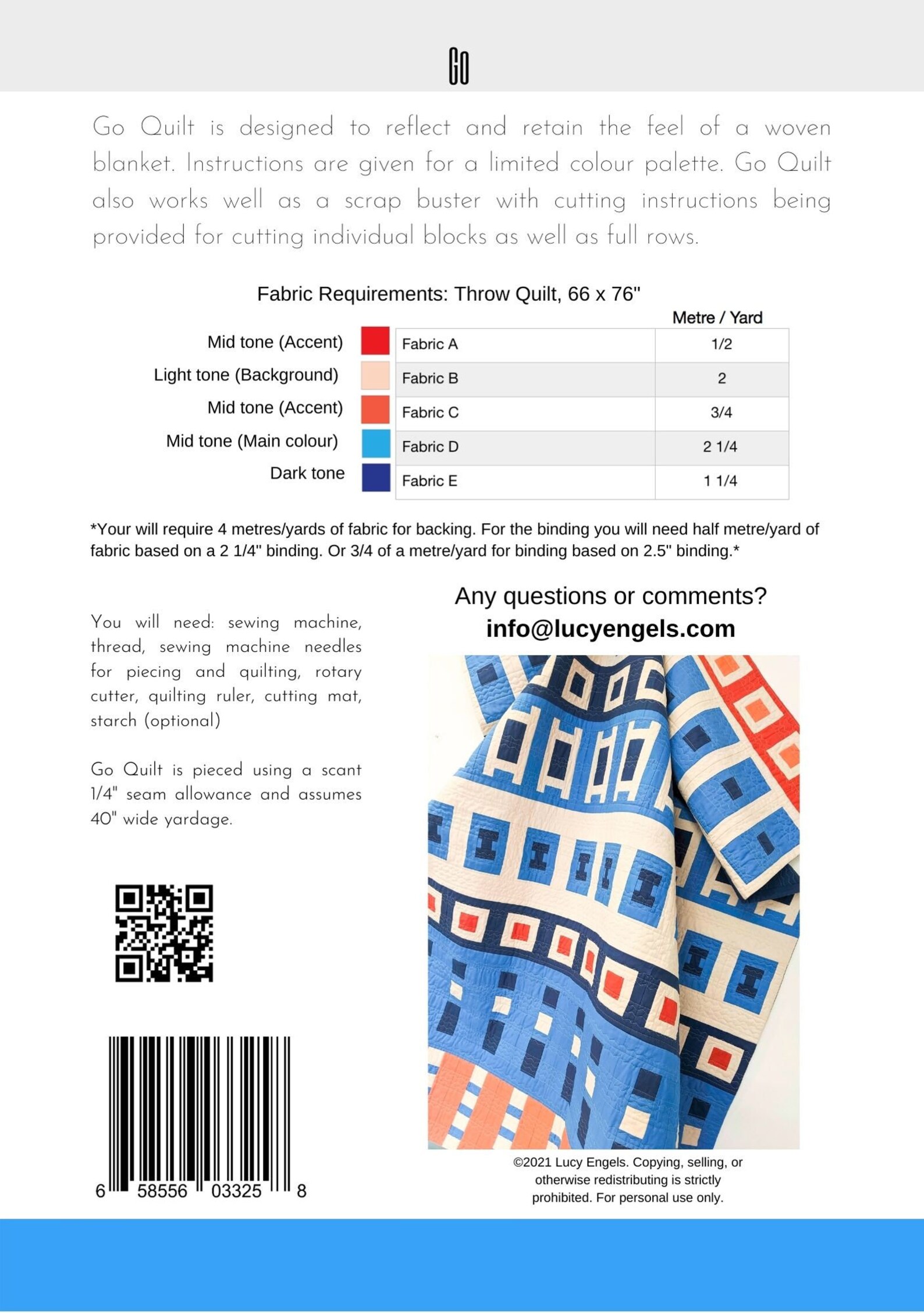 Go Quilt Pattern PDF Download Modern Quilt Pattern - Etsy