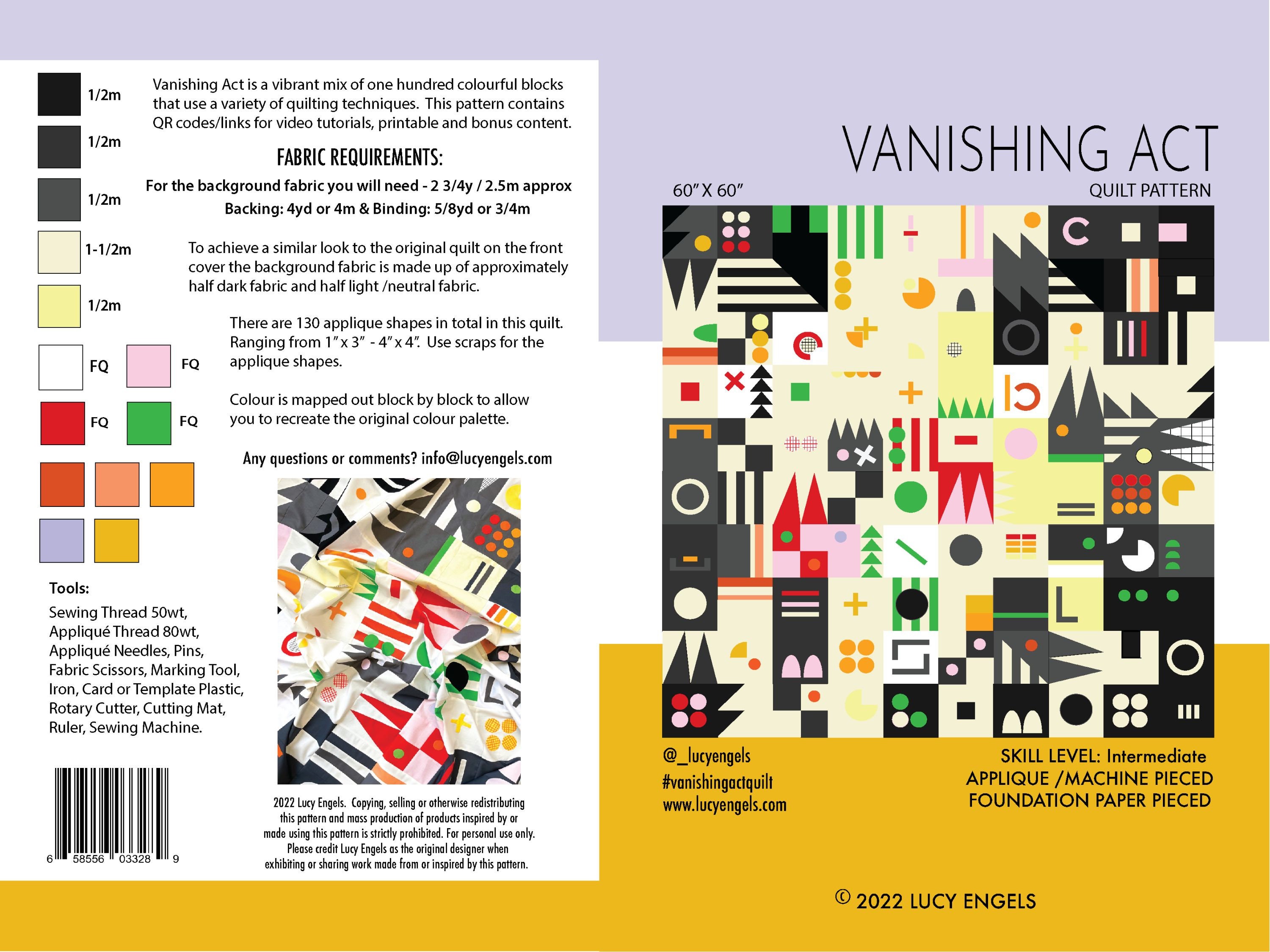 Vanishing Act Quilt Pattern - PDF Quilt Pattern - Applique, Foundation ...