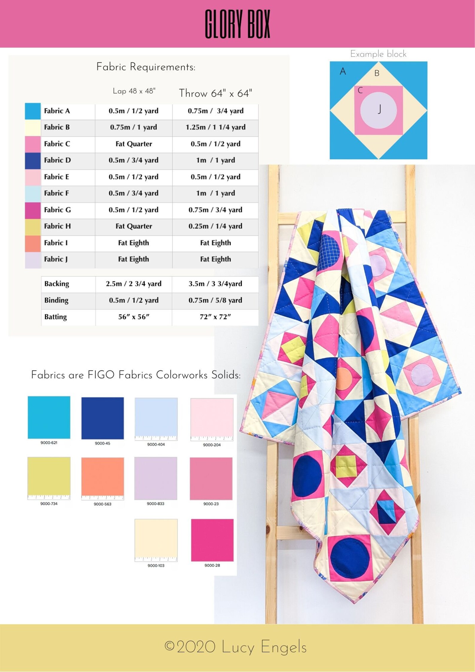 Glory Box PDF Quilt Pattern - Throw Quilt Pattern - Lap Quilt Pattern ...