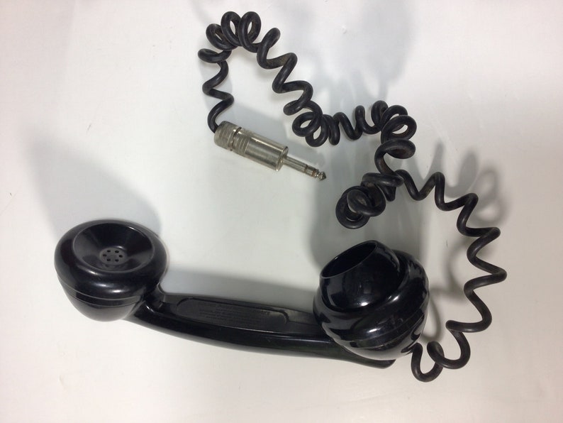 Vintage Wheeler Sound Powered Telephone Handset With Wood Storage Box ...