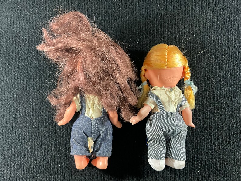 Vintage 1965 R. Dakin Dream Dolls Blonde & Brunette Pig Tail Annie - Etsy