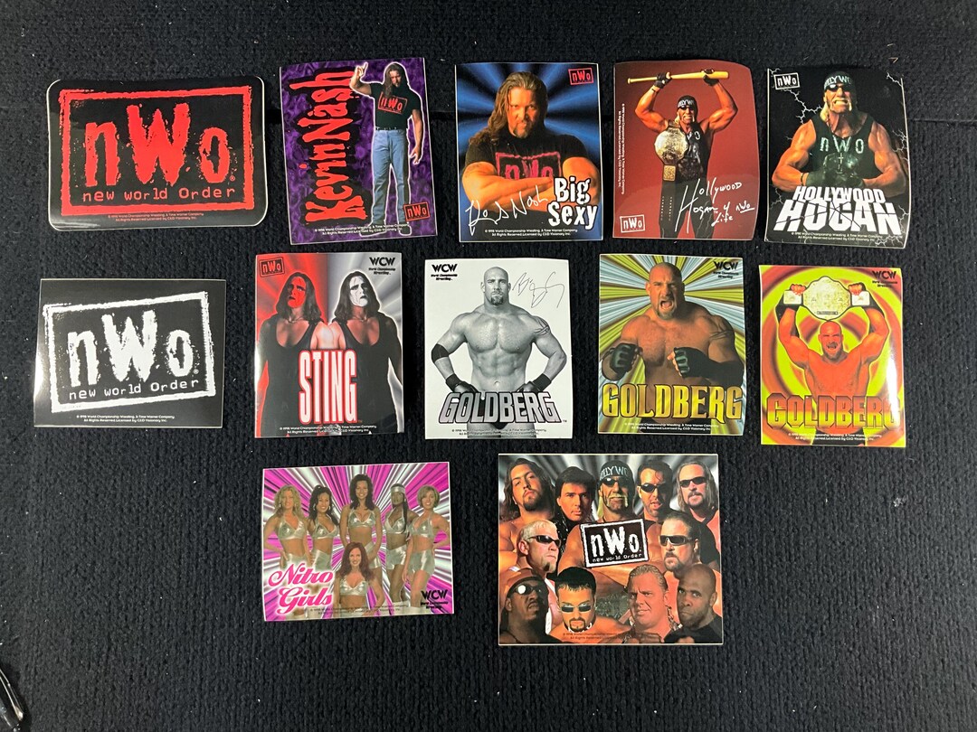 Vintage Original 1998 WCW/NWO Stickers. Unused NOS. Lot of 12. Sting ...