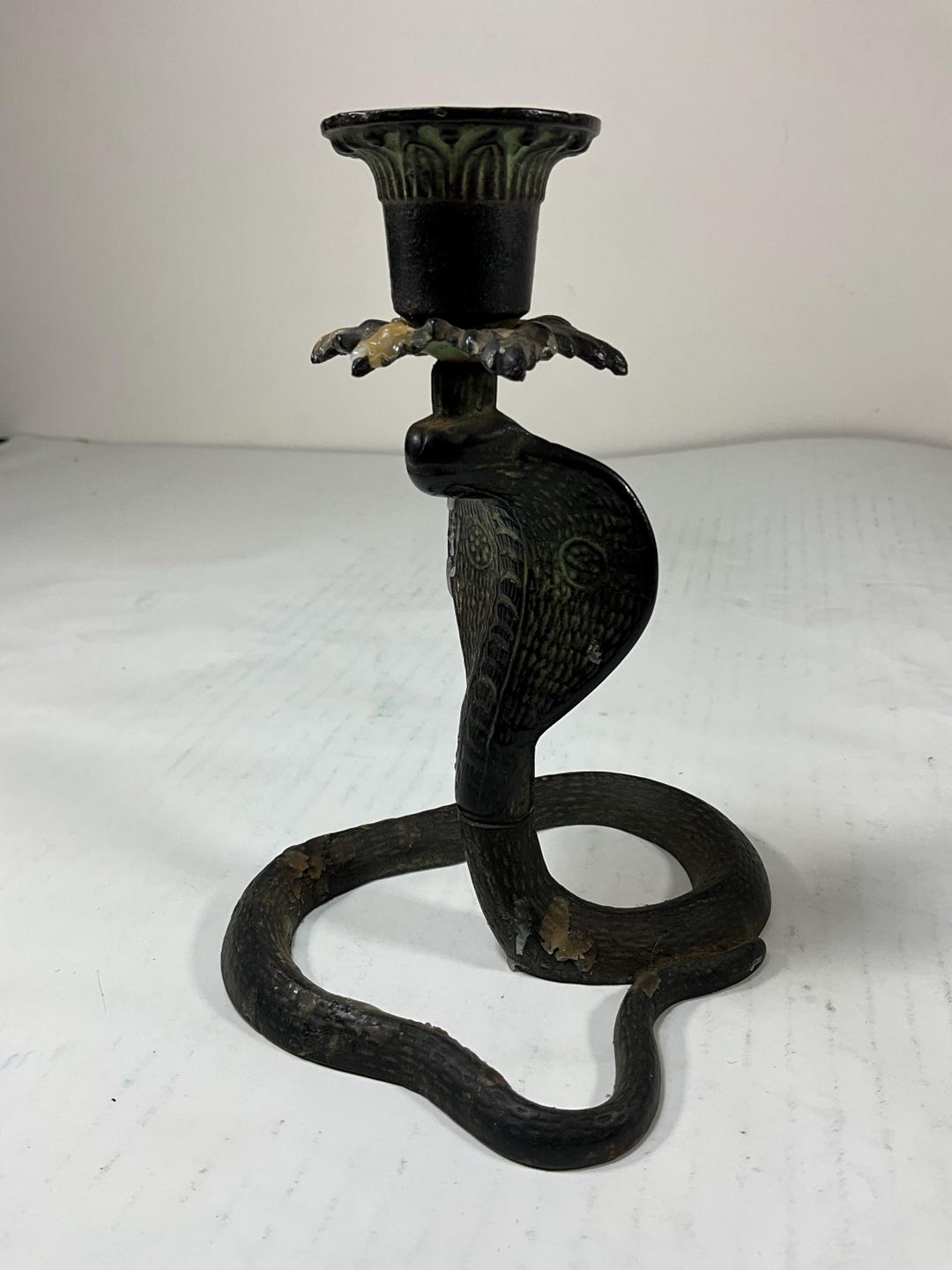 Vintage Metal Cobra Snake Candlestick Holder - Etsy