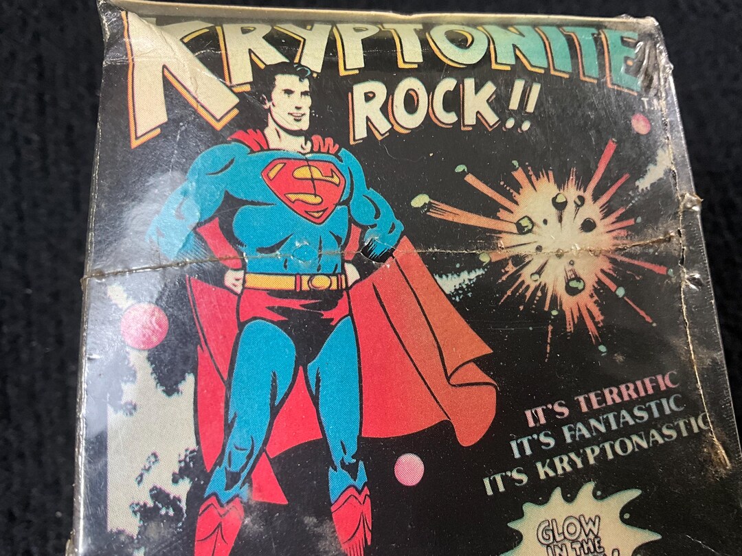 Rare Vintage Sealed 1977 Superman Glow in the Dark Kryptonite Rock. DC ...