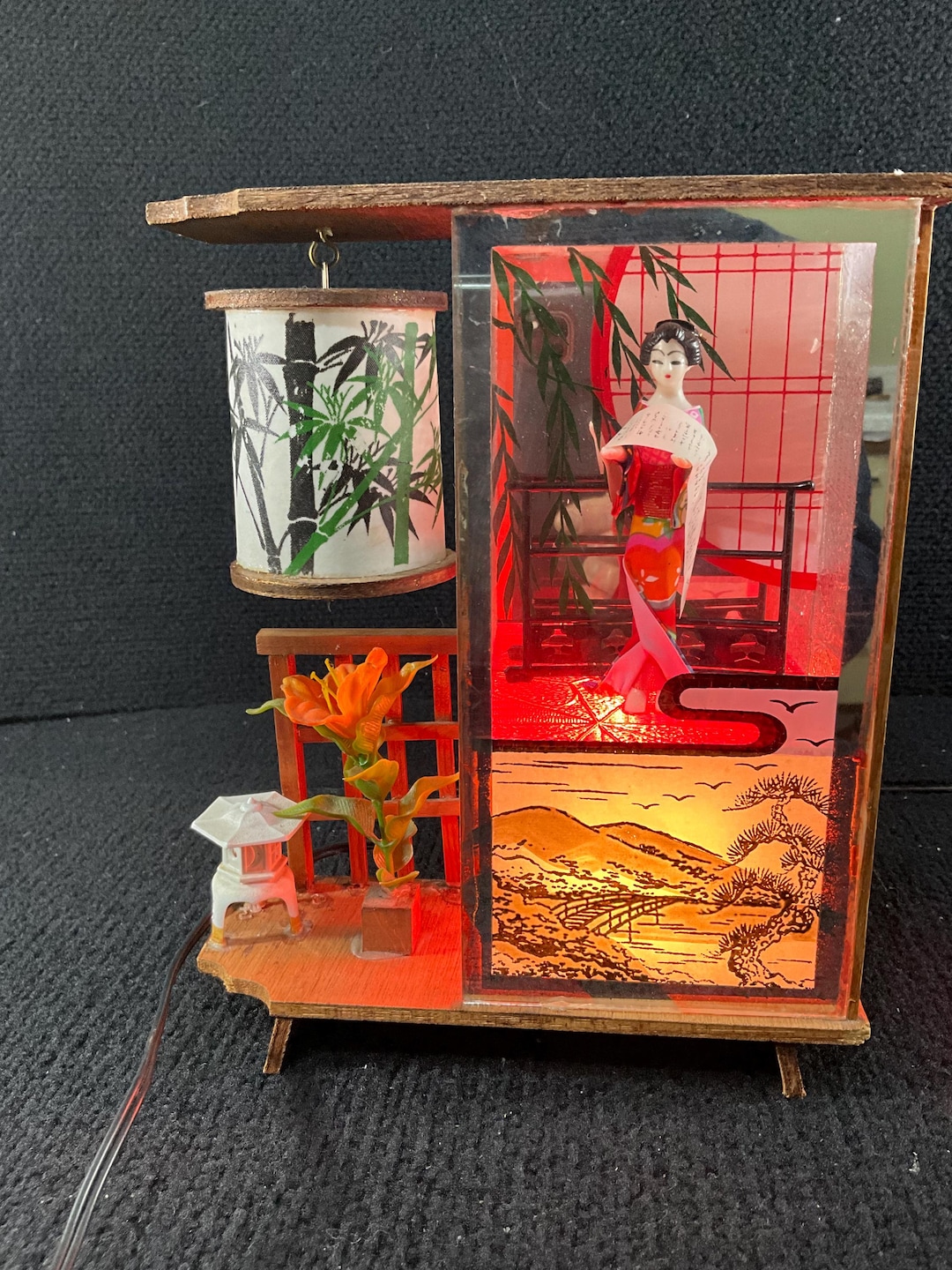 Vintage Light up Japanese Geisha Night Light Lamp Diorama. Works - Etsy